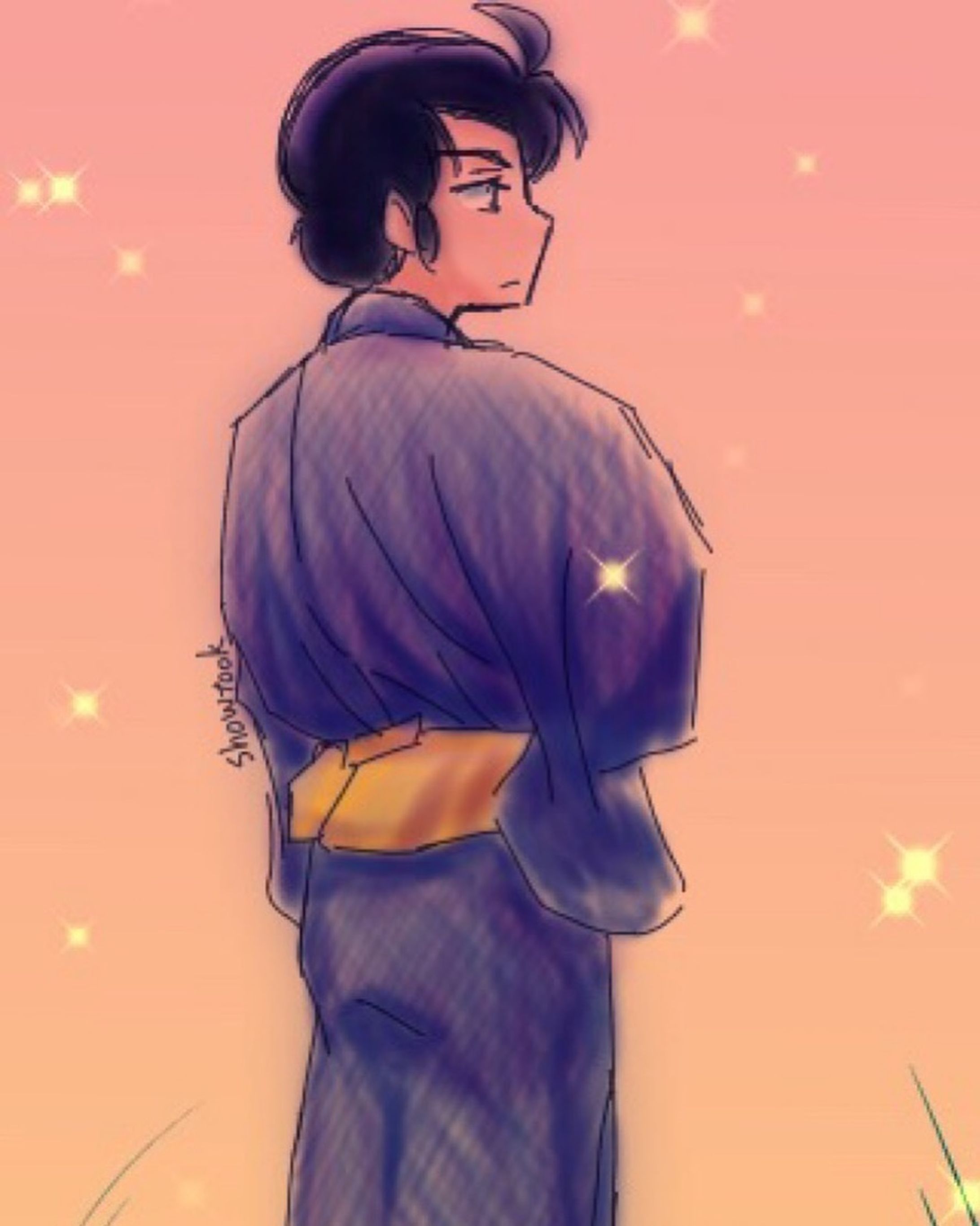 できれば4時間以内に 面堂が浴衣姿のイラストを描きます。 shindanmaker.com/357975 #うる星やつら