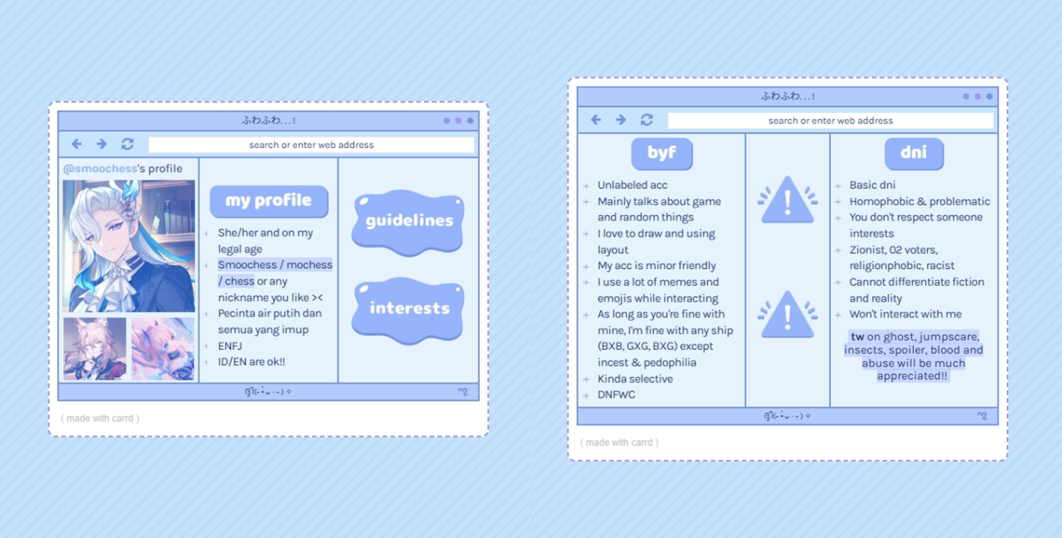 [Carrd] Personal Page - Regular