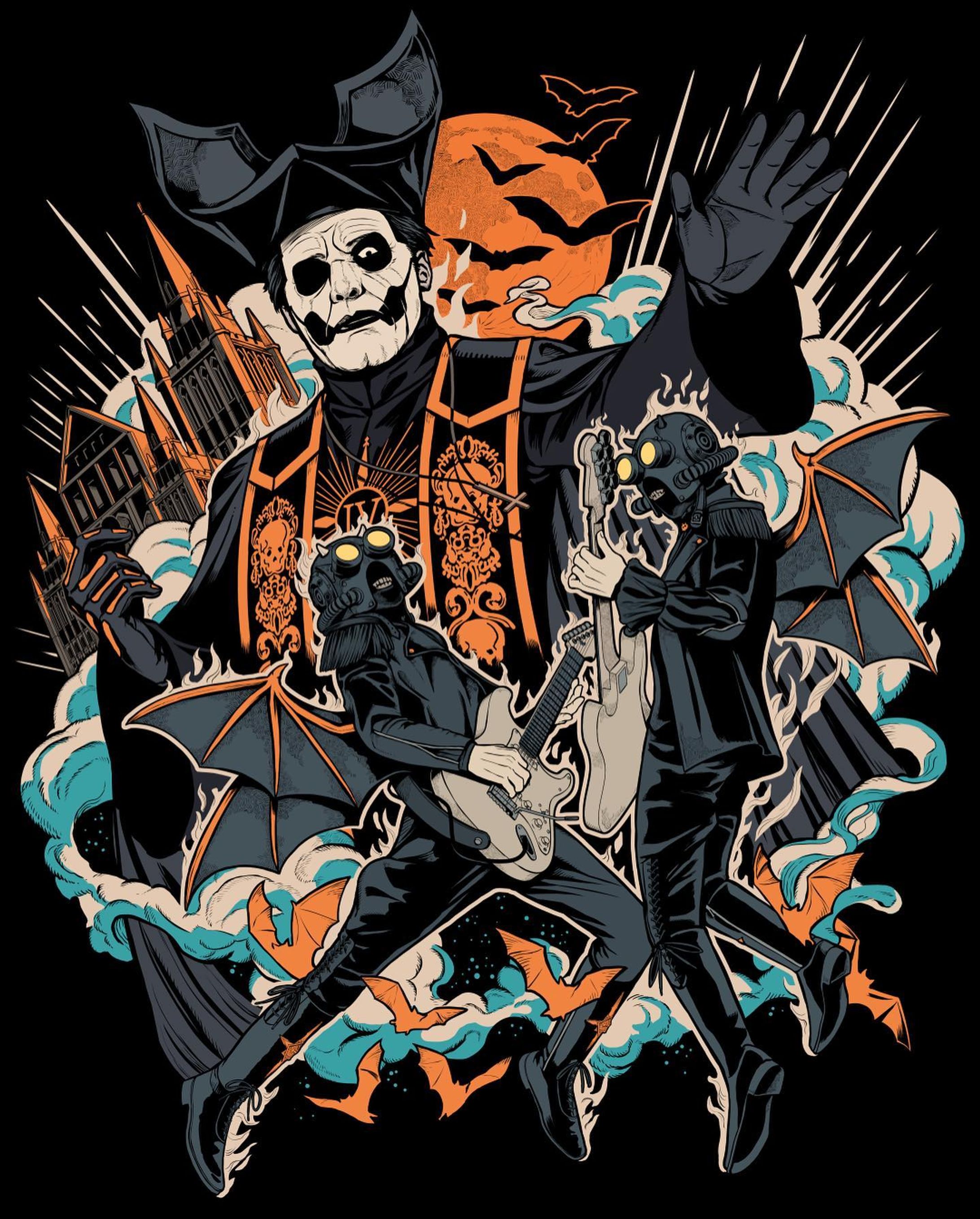 "Maestro" merch designs for GHOST