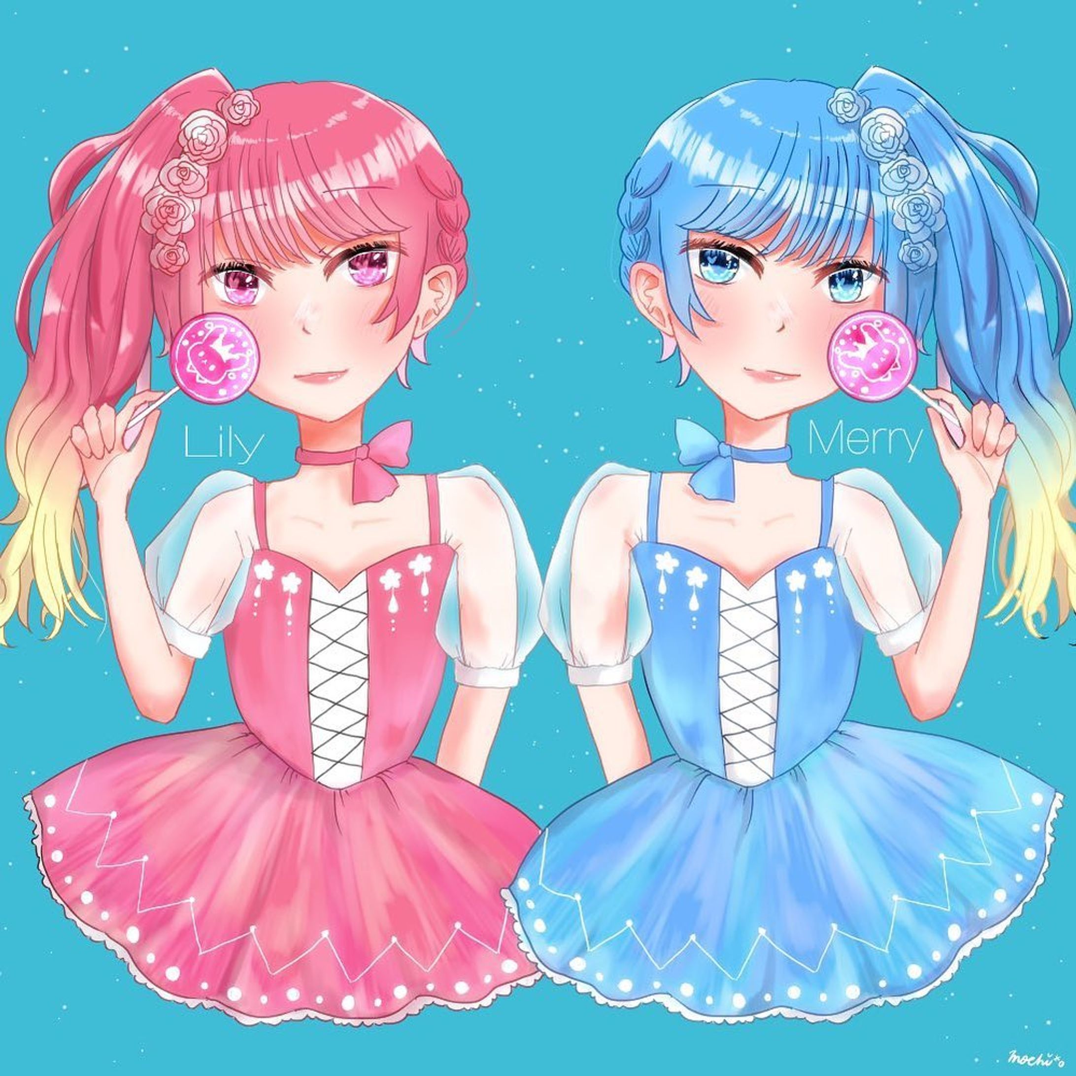 創作キャラクター⑦、⑧ Lily &Merry(15) 双子の踊り子。常に一緒で仲がいい。 Seiraのことを慕ってる。 100投稿目！🌼*･ #イラスト #いらすとぐらむ #お絵描き ...