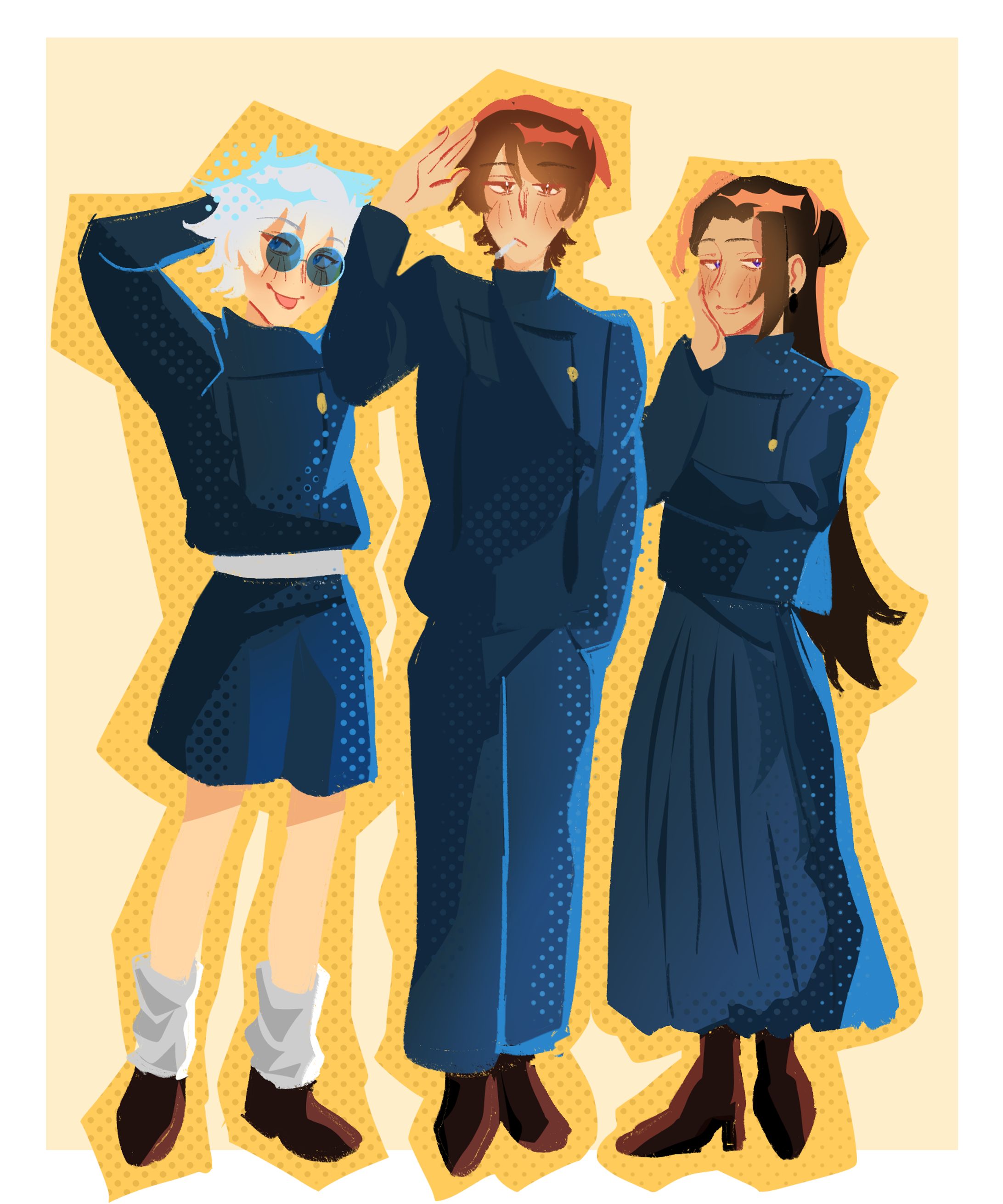 Genderbent Satoru, Shoko, Suguru (JJK)