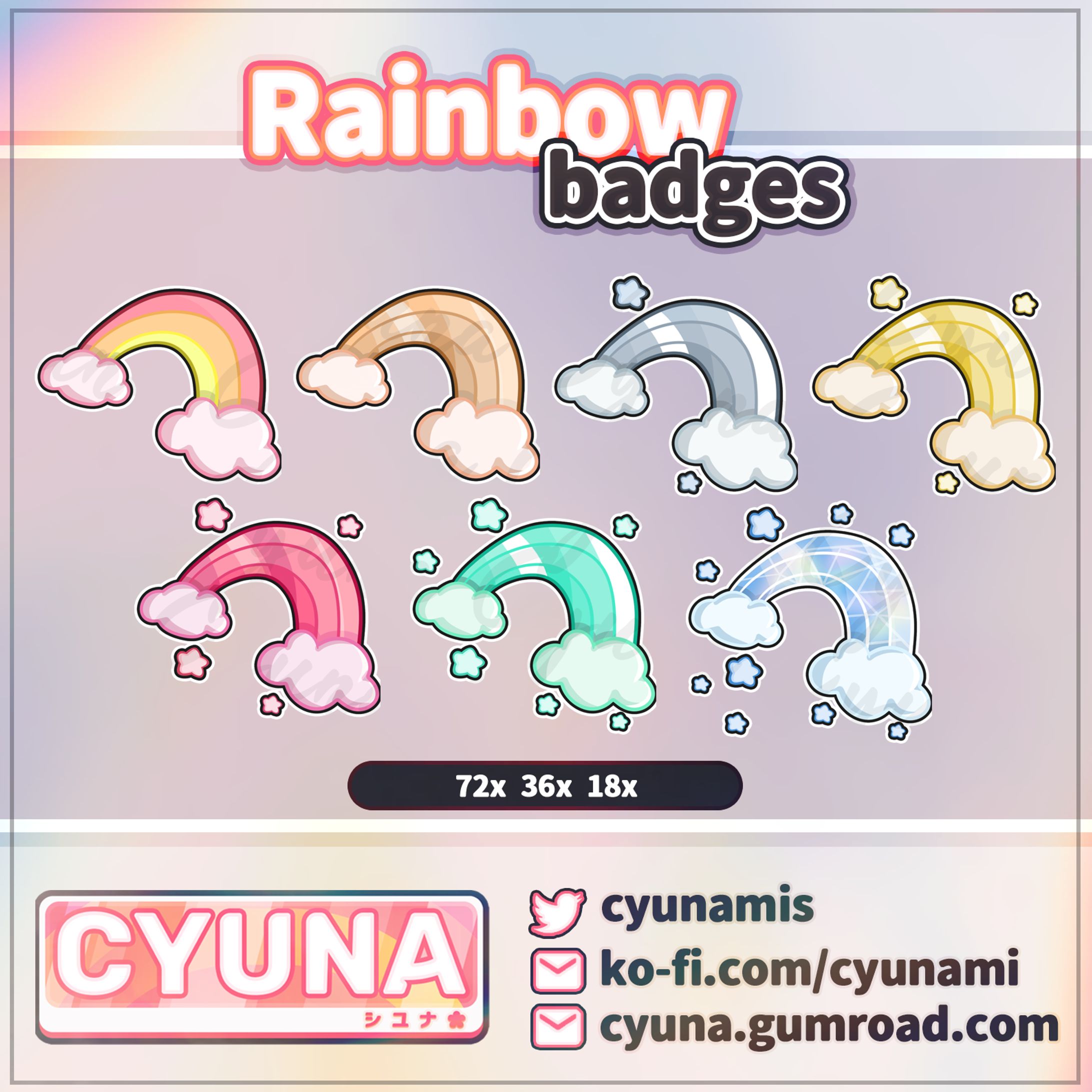 Rainbow Sub/Cheer Badges