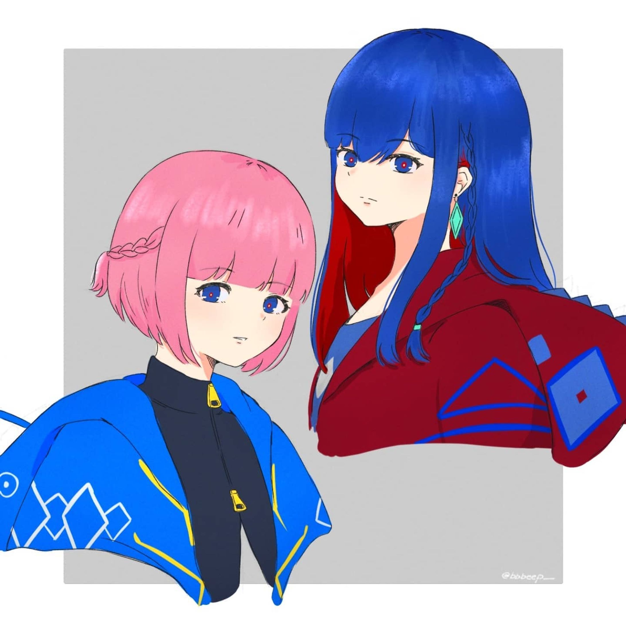 Doodle where Kaf and Rim change their hairstyles . . . #理芽 #花譜 ...
