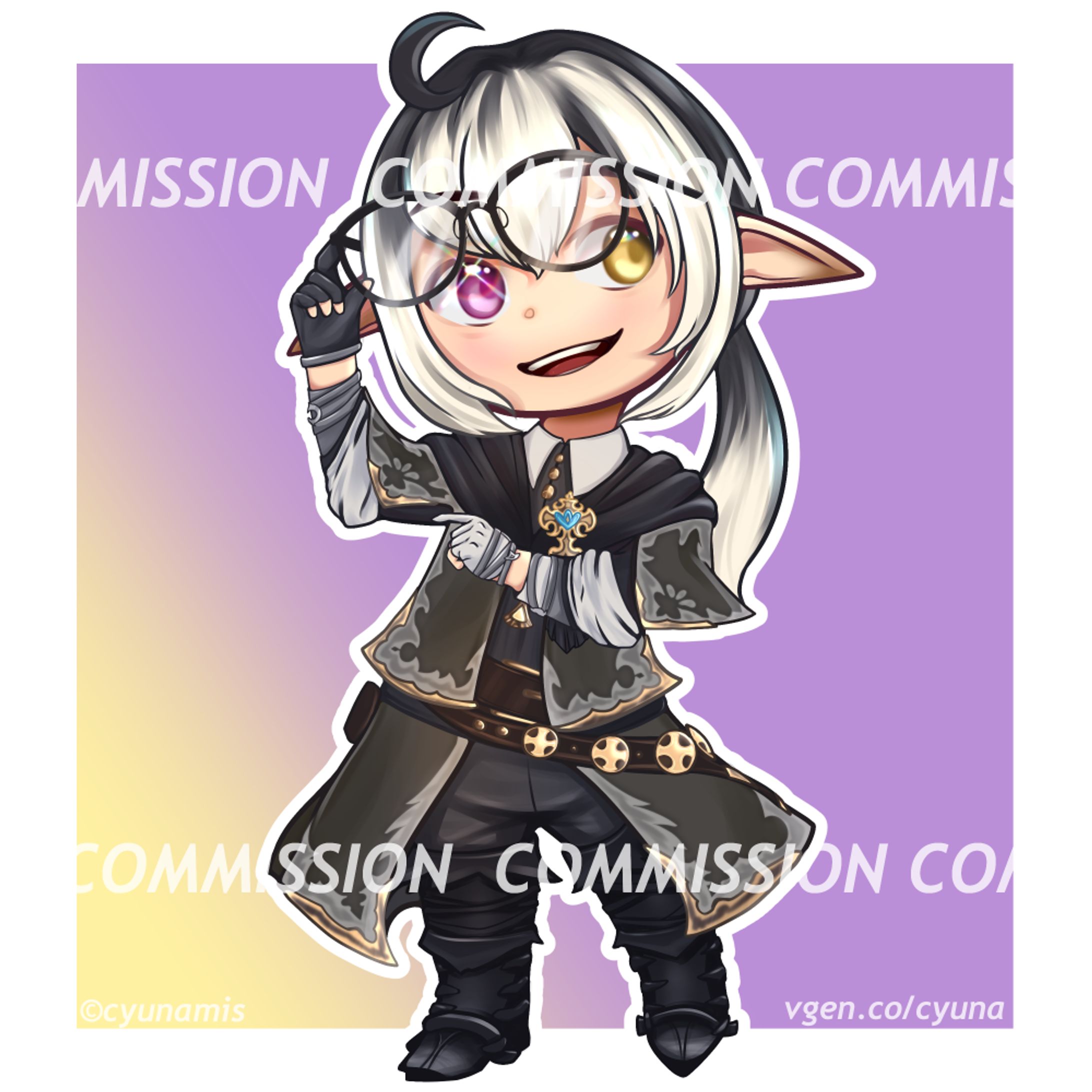 FFXIV Full Body Chibi Commission for Tanukizu