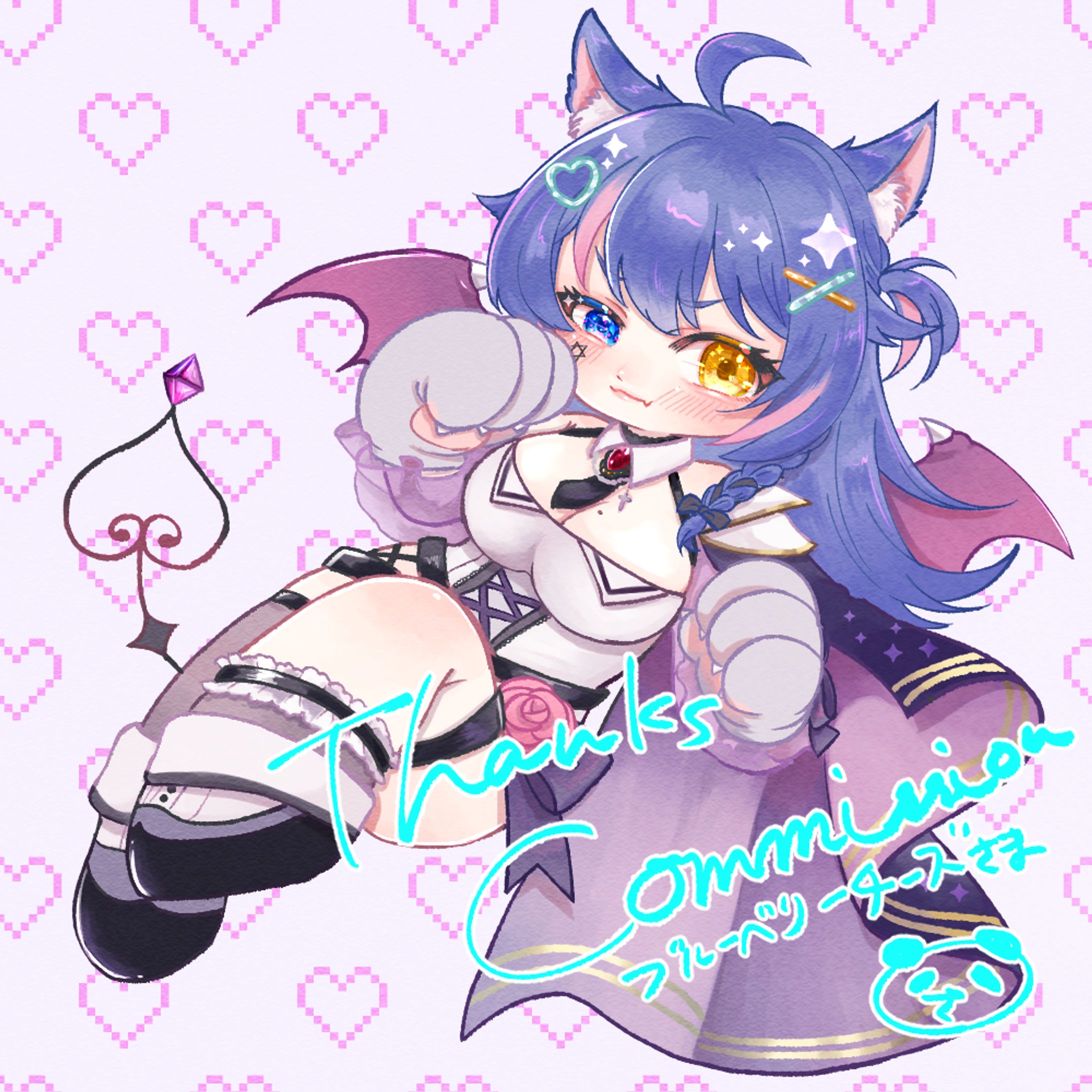 【skeb】Vtuberブルーベリーチーズさんデフォルメイラスト